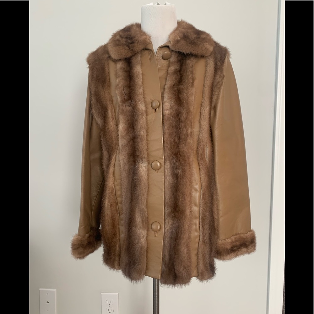 Douglas Furs Vintage Mink & Leather Coat -Small - Gem